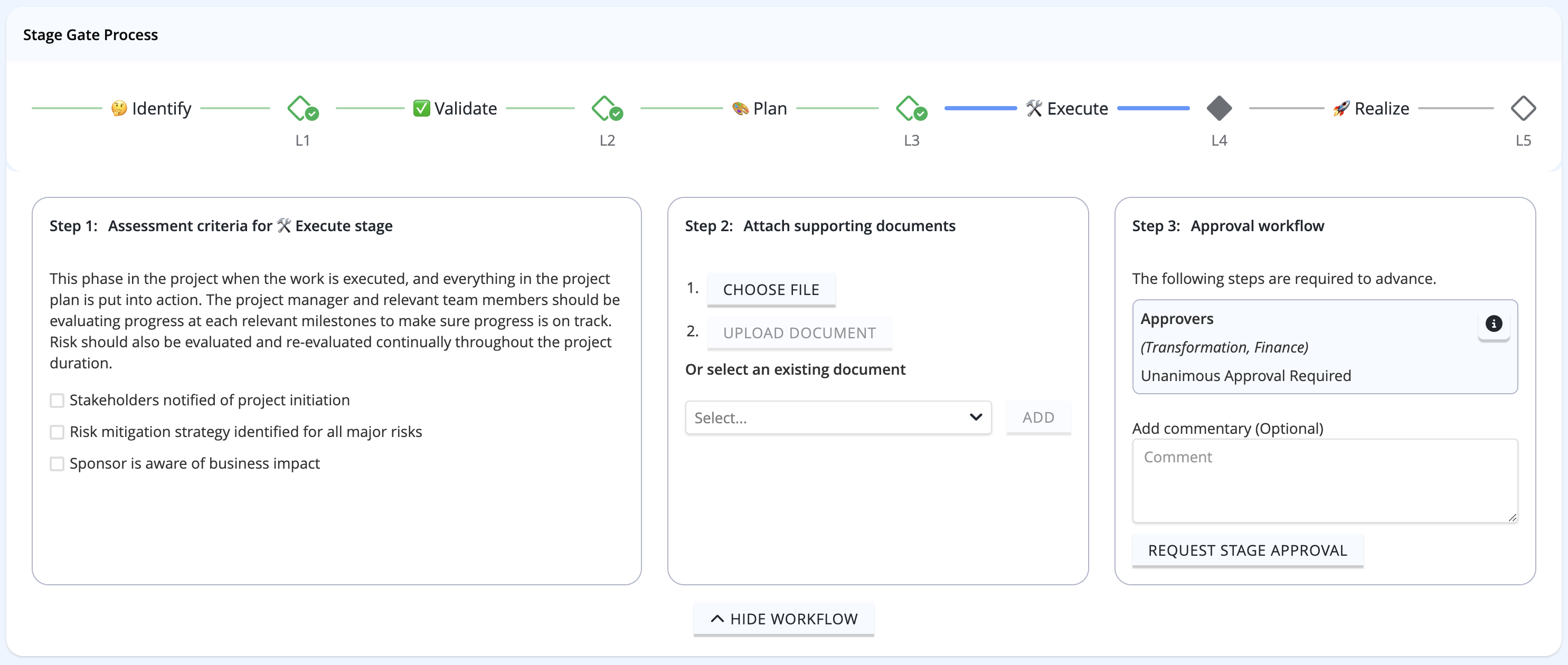 Request Approval of a Stage-gate Process Stage – Amplify